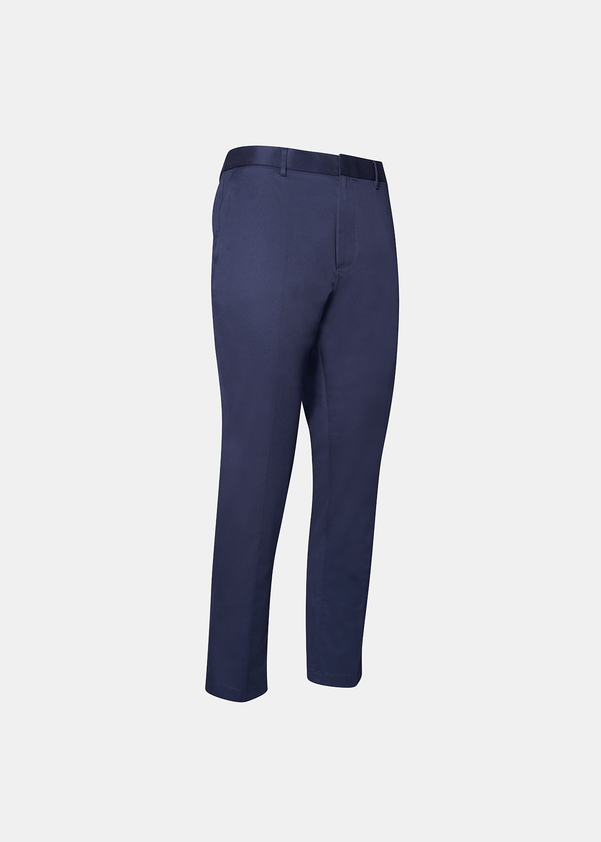 Solid Cotton Dress Navy Pants | Atica Man
