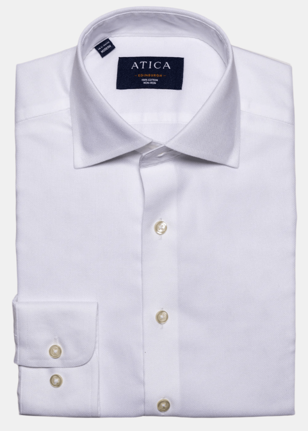Edinburgh Button Cuff White Shirt | Atica Man
