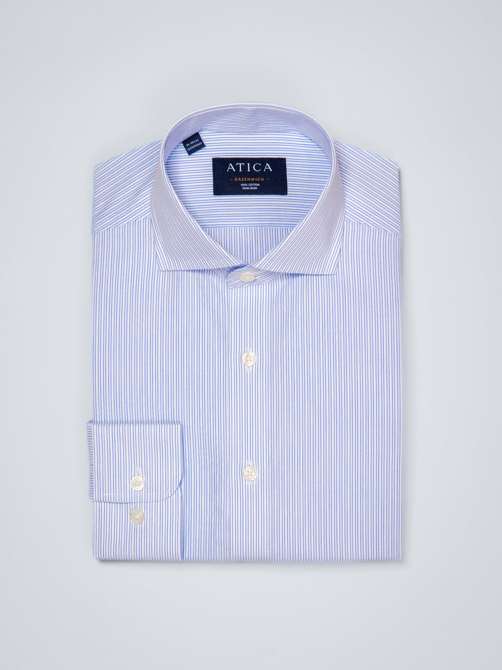 Greenwich Light Blue Textured Stripe Shirt | Atica Man