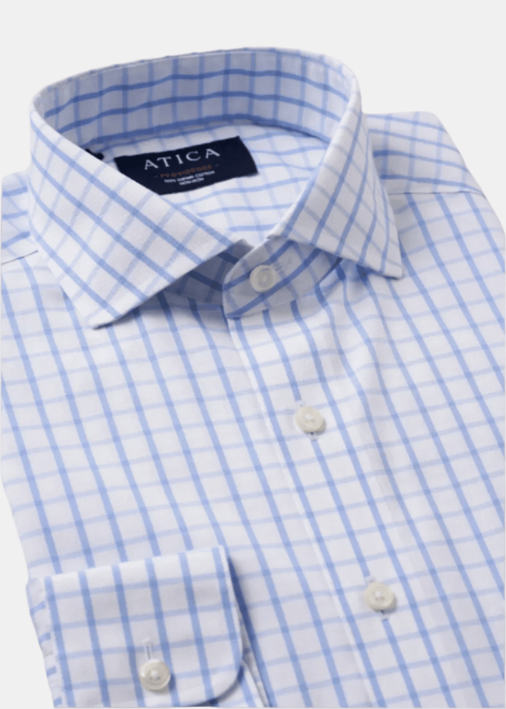 Providence Blue Windowpane Shirt | Atica Man