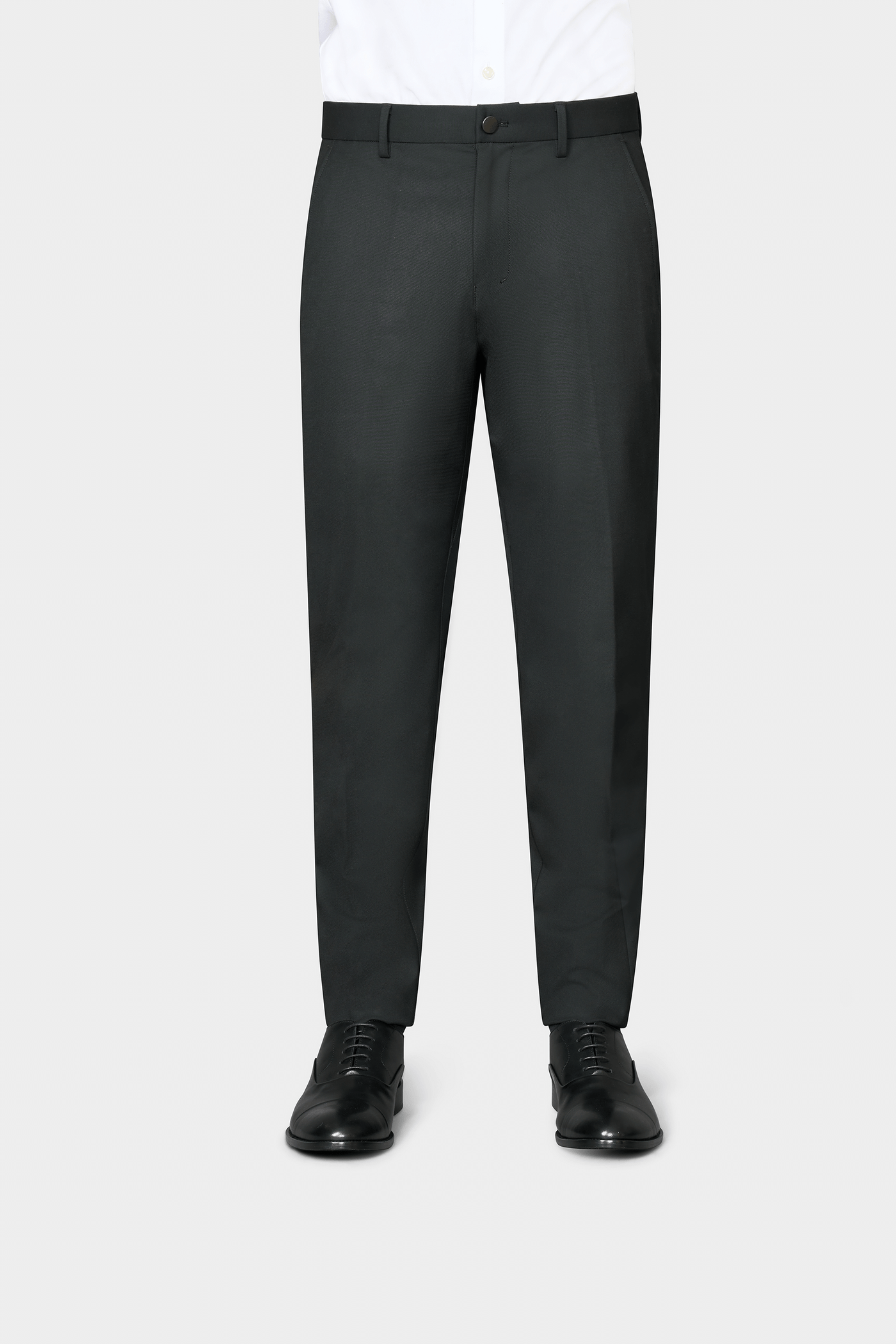 Yarn Dye Charcoal Herringbone Cotton Dress Pants | Atica Man