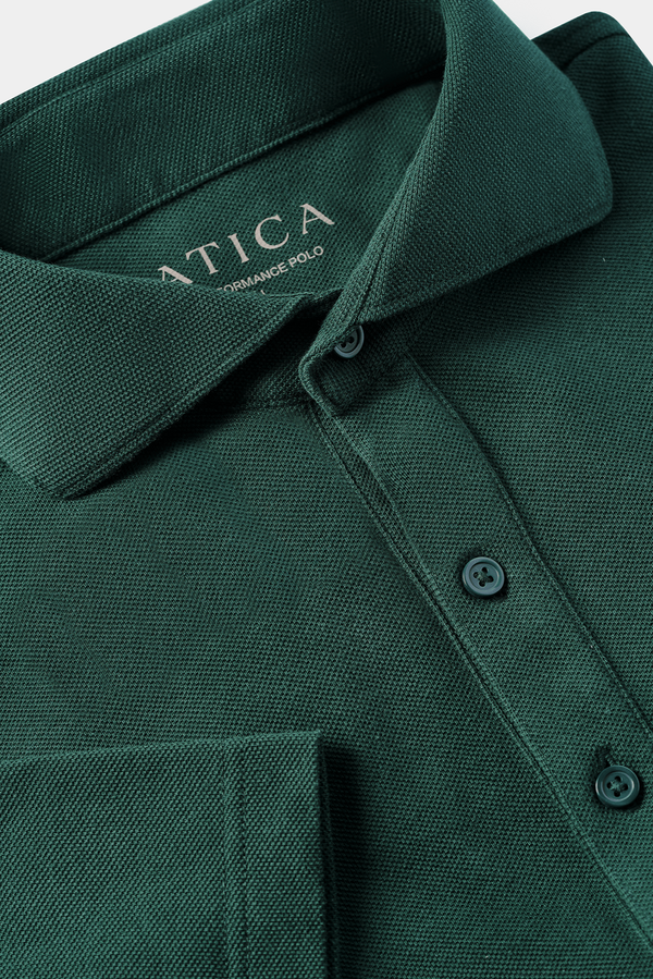 Dress Collar Performance Polo - Dark Green | Atica Man